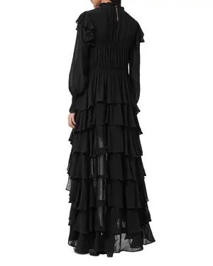 ALLSAINTS Leila Long Sleeve Tiered Dress