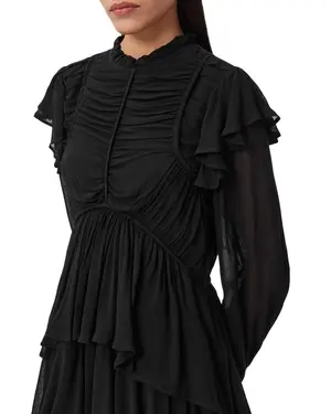 ALLSAINTS Leila Long Sleeve Tiered Dress