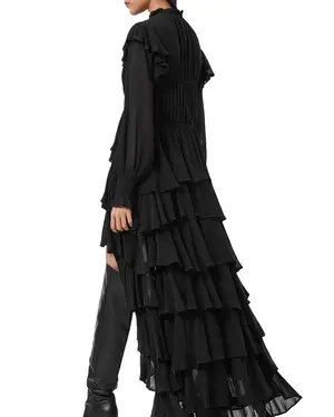 ALLSAINTS Leila Long Sleeve Tiered Dress