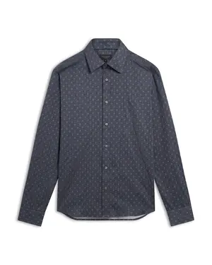 Ted Baker London Blockly Long Sleeve Mini Leaf Shirt