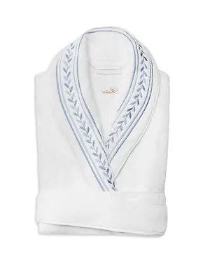 PRATESI Impero Cotton Terry Robe - White/medium Blue