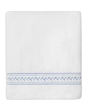 PRATESI Impero Bath Sheet - White/medium Blue