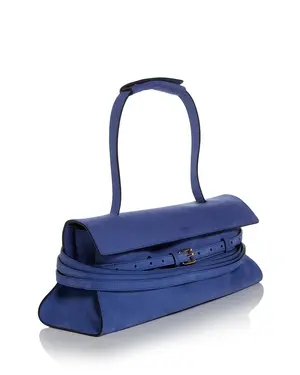 Moschino Tie Me Suede Shoulder Bag