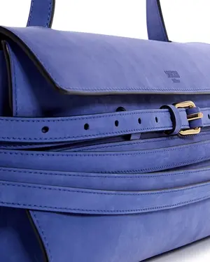 Moschino Tie Me Suede Shoulder Bag