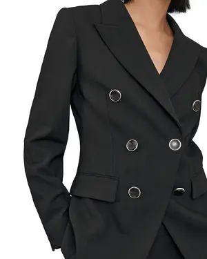 REISS Petites Lia Double Breasted Blazer - Black