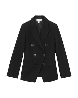 REISS Petites Lia Double Breasted Blazer - Black