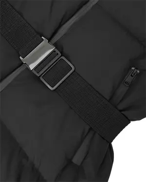 REISS Colette Longline Puffer Coat - Black