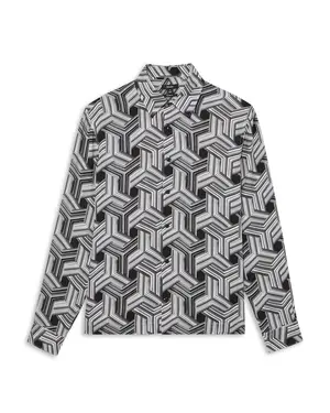 REISS Conduit Long Sleeve Abstract Stripe Printed Shirt