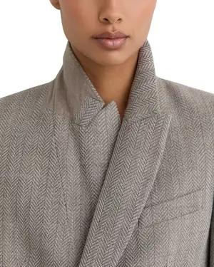 REISS Ember Herringbone Jacket - Grey