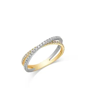 Bloomingdale'S Diamond Crossover Ring, 0.40 Tcw - White/gold