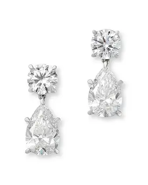 Bloomingdale'S Luxe Collection Lab Grown Diamond Drop Earrings - White Gold