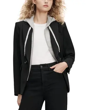 Veronica Beard Merino Wool & Cashmere Hoodie Dickey