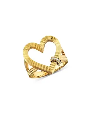 SYDNEY EVAN 14k Yellow Diamond Heart Ring - Gold