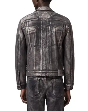 John Varvatos Distressed Trucker Jacket - Metal Grey