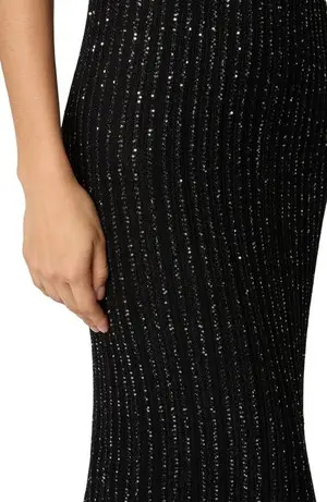 Missoni Sleeveless Long Dress In Viscose Lamé Blend With Sequins - Black