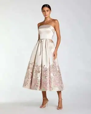 Strapless A-Line Midi Cocktail Dresses