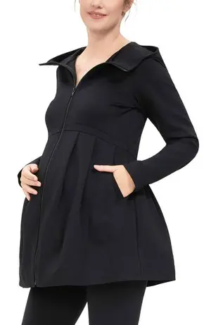 KIMI + KAI Maternity Fit & Flare Hooded Jacket