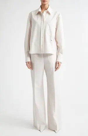 Victoria Beckham Long Sleeve Crop Button-up Shirt