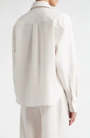 Victoria Beckham Long Sleeve Crop Button-up Shirt