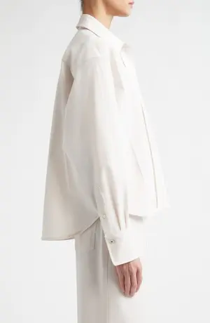 Victoria Beckham Long Sleeve Crop Button-up Shirt