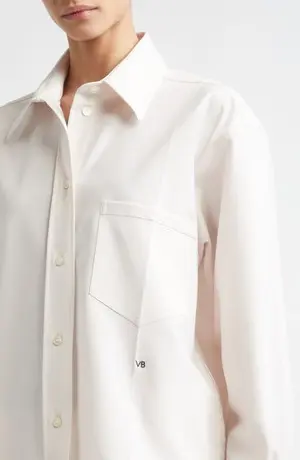 Victoria Beckham Long Sleeve Crop Button-up Shirt