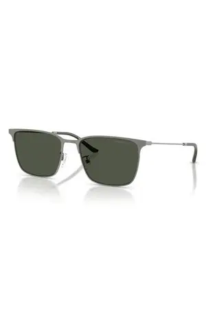 Emporio Armani 57mm Polarized Rectangular Sunglasses