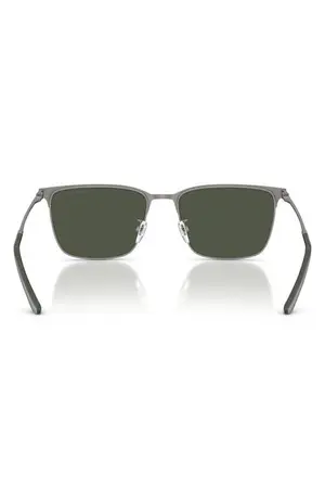 Emporio Armani 57mm Polarized Rectangular Sunglasses