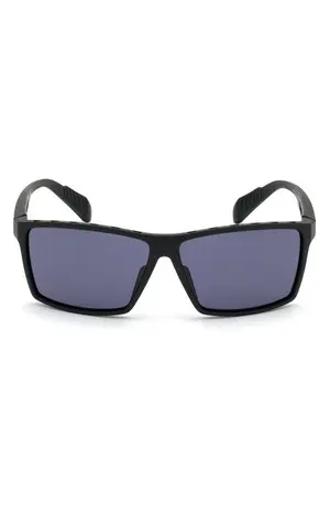 Adidas 63mm Rectangular Sunglasses - Black/smoke Lens Kolor Up Tm