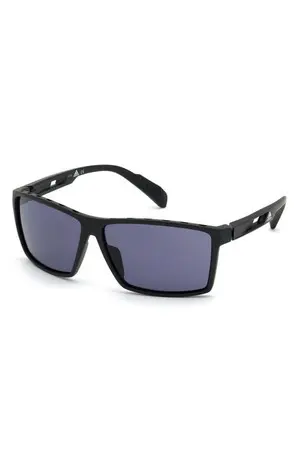 Adidas 63mm Rectangular Sunglasses - Black/smoke Lens Kolor Up Tm