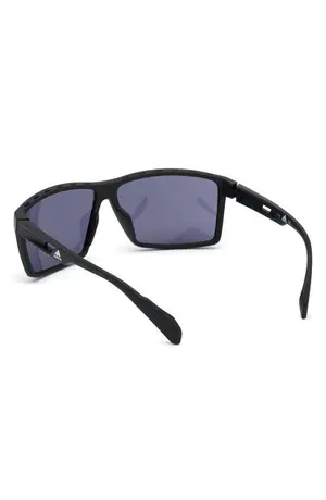 Adidas 63mm Rectangular Sunglasses - Black/smoke Lens Kolor Up Tm