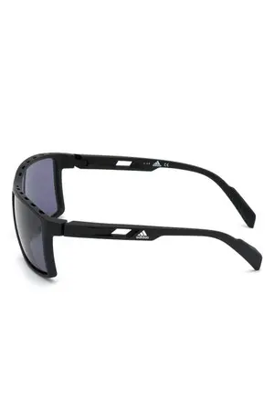 Adidas 63mm Rectangular Sunglasses - Black/smoke Lens Kolor Up Tm