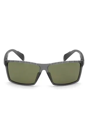 Adidas 63mm Rectangular Sunglasses - Grey/green Kolor Up Tm Lenses