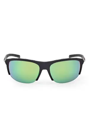 Adidas 66mm Navigator Sunglasses - Matte Black/green Mirror