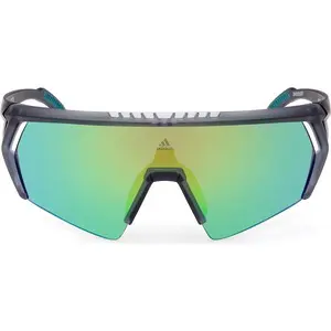 Adidas 00mm Shield Sunglasses - Grey/other/green Mirror