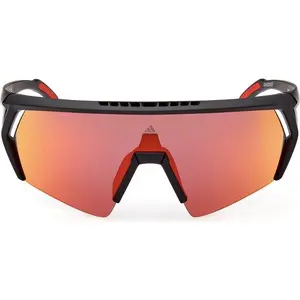 Adidas 00mm Shield Sunglasses - Matte Black/bordeaux Mirror