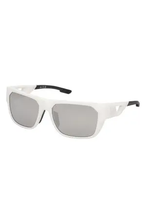 Adidas 57mm Navigator Sunglasses - White/smoke Mirror