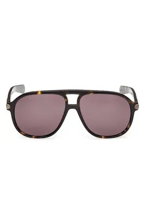 Adidas 58mm Pilot Sunglasses - Dark Havana/brown