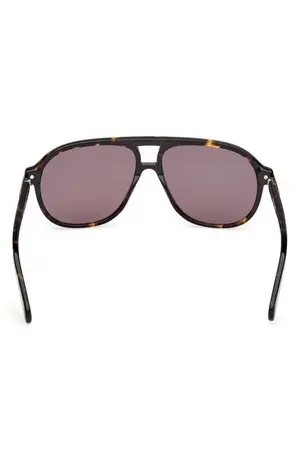 Adidas 58mm Pilot Sunglasses - Dark Havana/brown