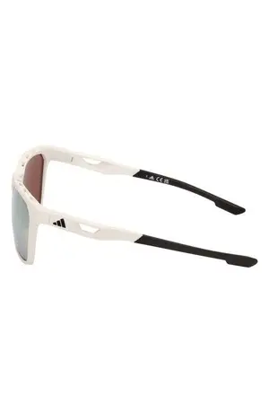 Adidas 55mm Navigator Sunglasses - White/brown Mirror
