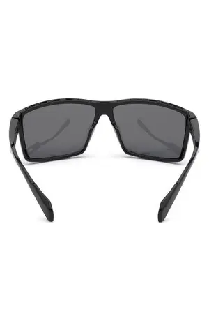 Adidas 63mm Rectangular Sunglasses - Black/smoke Polarized Lenses