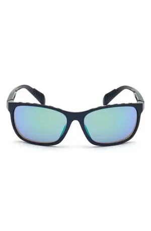 Adidas 62mm Square Sunglasses - Blue/green Mirror Lenses