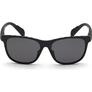 Adidas 55mm Round Frame Sunglasses - Matte Black/smoke Polarized