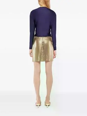 Rabanne Long-sleeve Piercing-detail Top - Blue