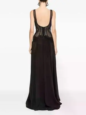 NISSA Lace-trimmed Corset Gown