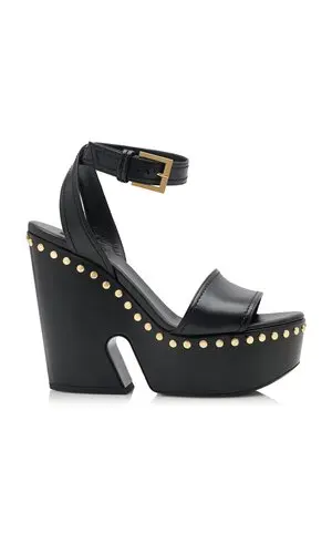 Givenchy Studded Wedge Platform Sandals - Black