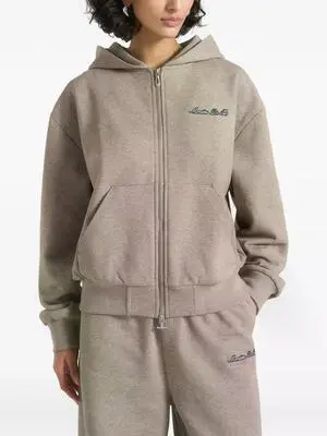Manière De Voir Signature Relaxed-fit Zip Hoodie - Brown