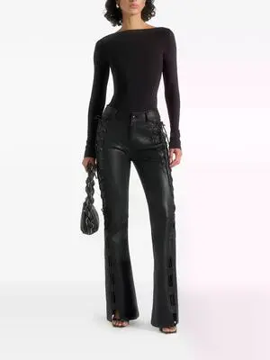 Manière De Voir Maniere De Voir Lace-up Flared Trousers - Black