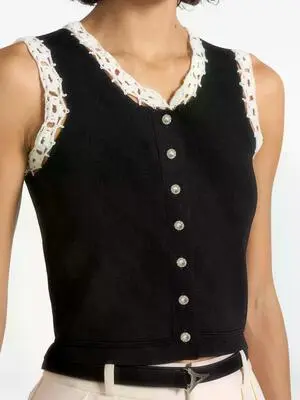 Manière De Voir Maniere De Voir Evelyn Crochet Frill Crop Top