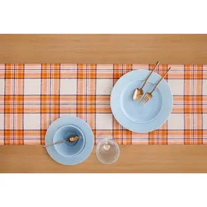 Solino Home Linen Table Runner For Dining Table, Holiday And Everyday Table Decor Plaid