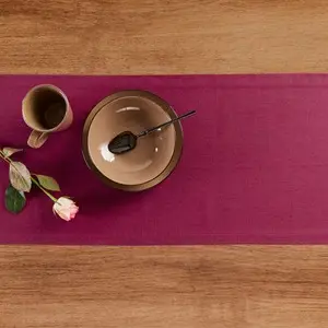 Solino Home Linen Table Runner For Dining Table - Beet